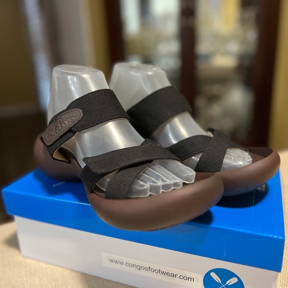 Congos | Shoes | Congos Womens Half Moon Heel Sandals Black Brand New ...